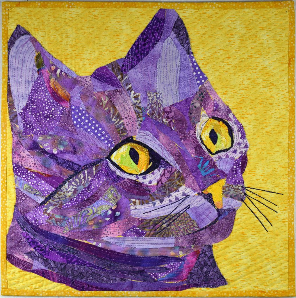 Complementary Colors Cat | CindyRQuilts - Textile Art